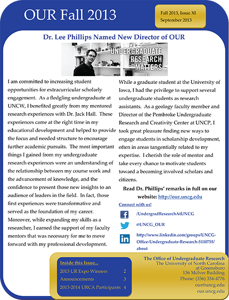 Newsletters | Undergraduate Research, Scholarship & Creativity
